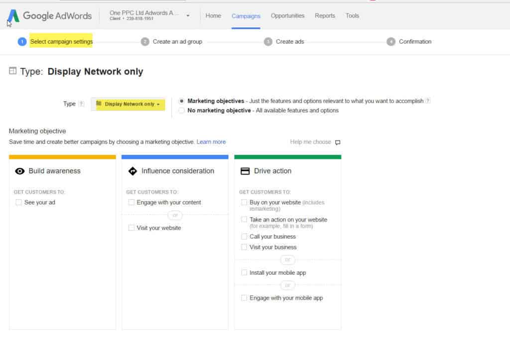 Types of Google AdWords Campaigns for Building a Marketing Funnel.